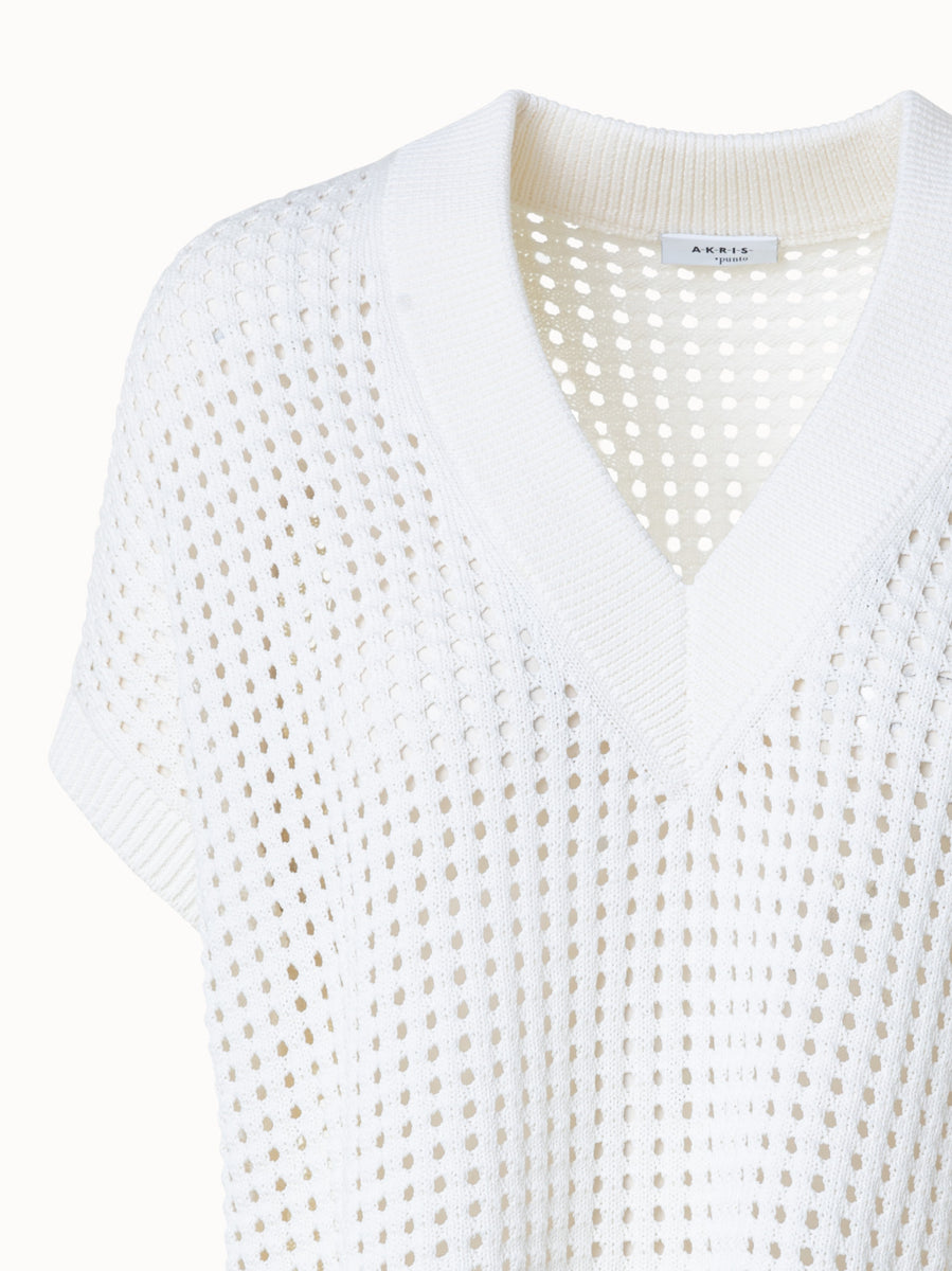 Chunky Cotton Dot Mesh Pullover