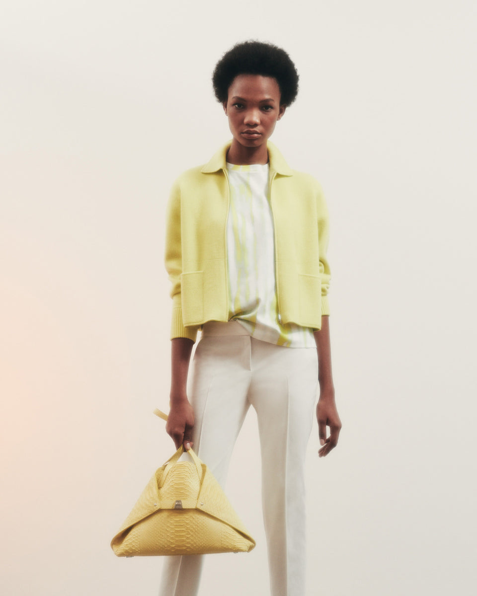 Small Ai Shoulder Bag in Suede Python Leather